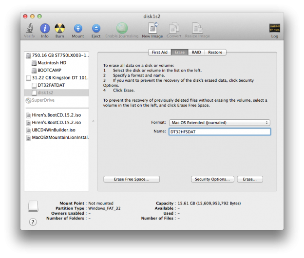 Formatting a flash disk partition into HFS+ - Dennis Tsang Formatting a flash disk partition into HFS+ - Dennis Tsang