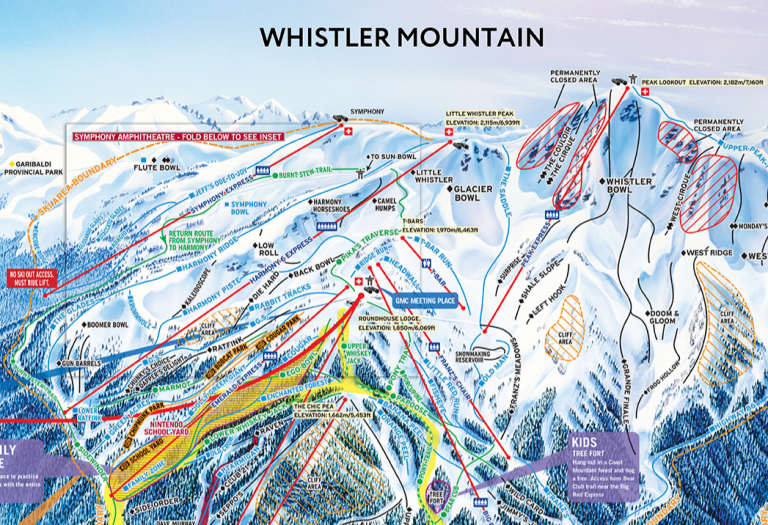 Whistler Ski Run Topographic Map - Dennis Tsang