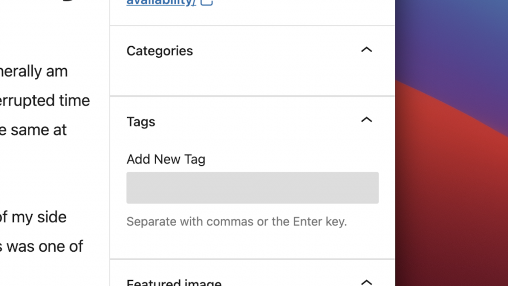Fixing missing categories and tags in Wordpress' block editor - Dennis ...
